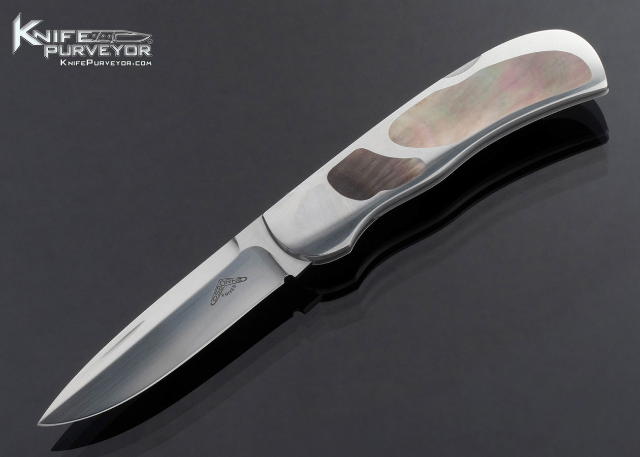 Warren Osborne Custom Knife Black Lip Tahitian Pearl Double Interframe ...