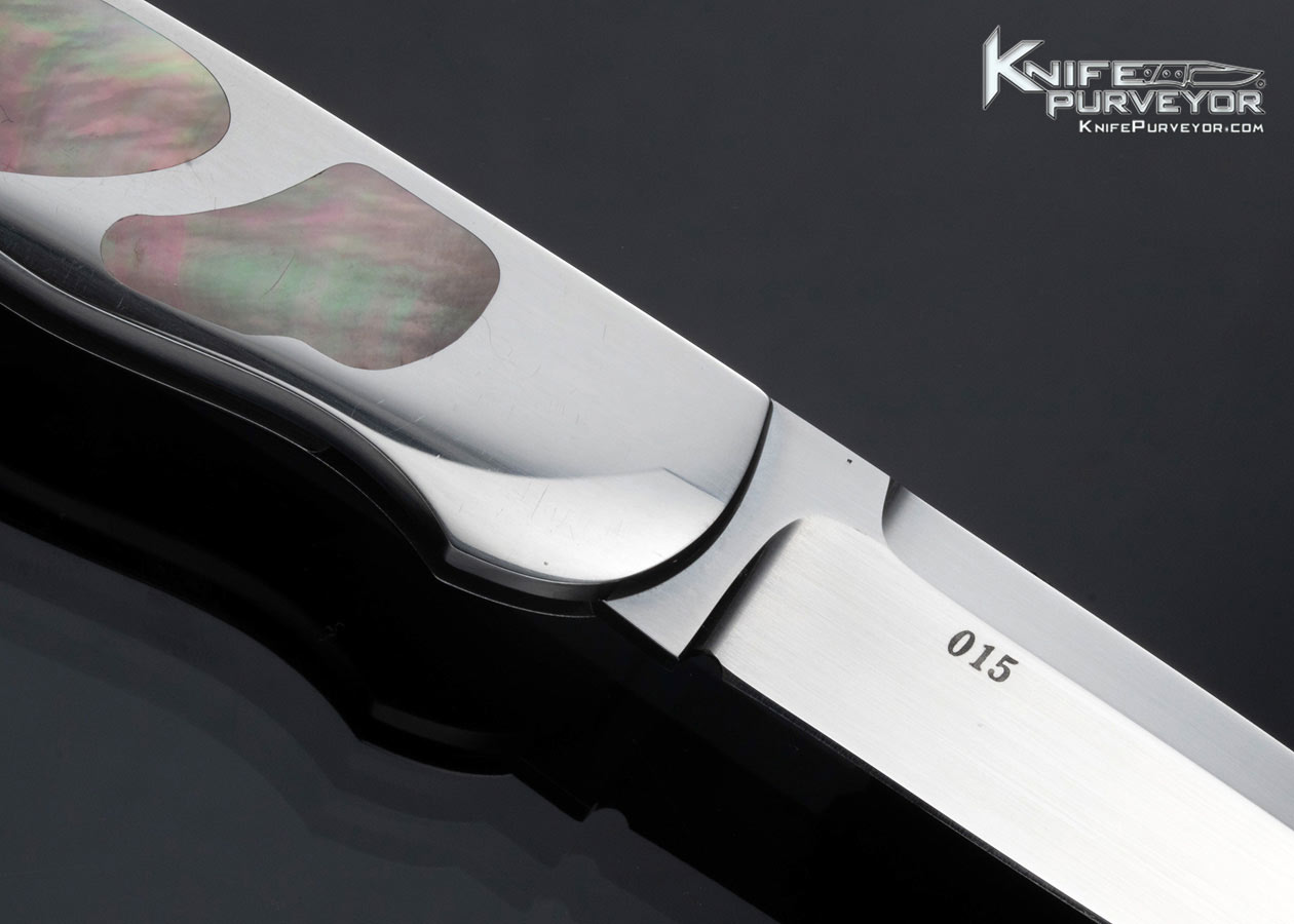 Warren Osborne Custom Knife Black Lip Tahitian Pearl Double Interframe ...