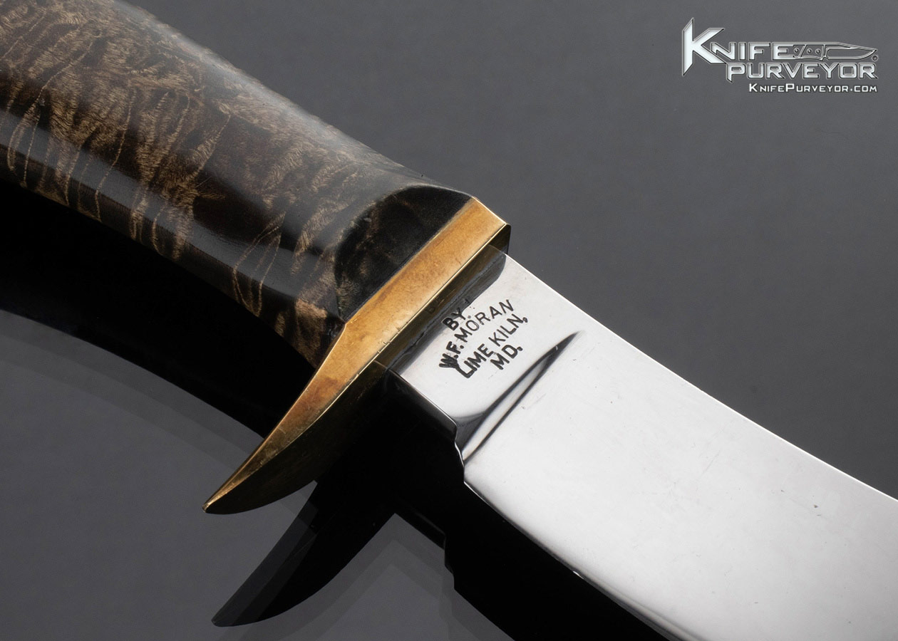 Bill Moran Custom Knife Curly Maple and Brass Camp Skinning Knife ...