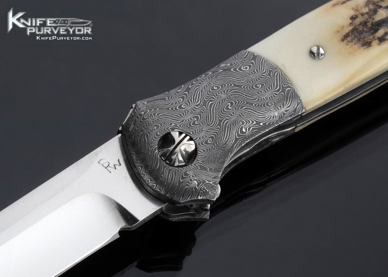 Richard S. Wright Custom Knife Bolster Release Automatic Stag with Gold ...