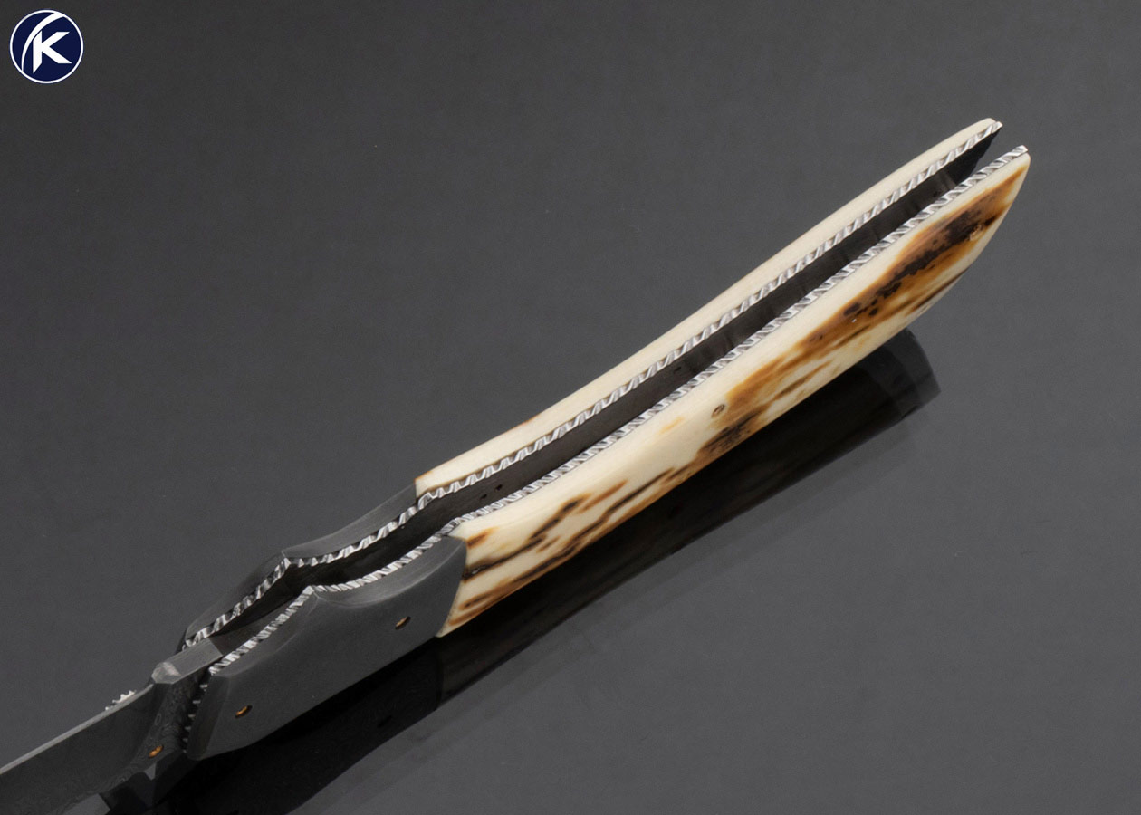 Charlie Dake Custom Knife Damascus and Mammoth Double Action Automatic ...