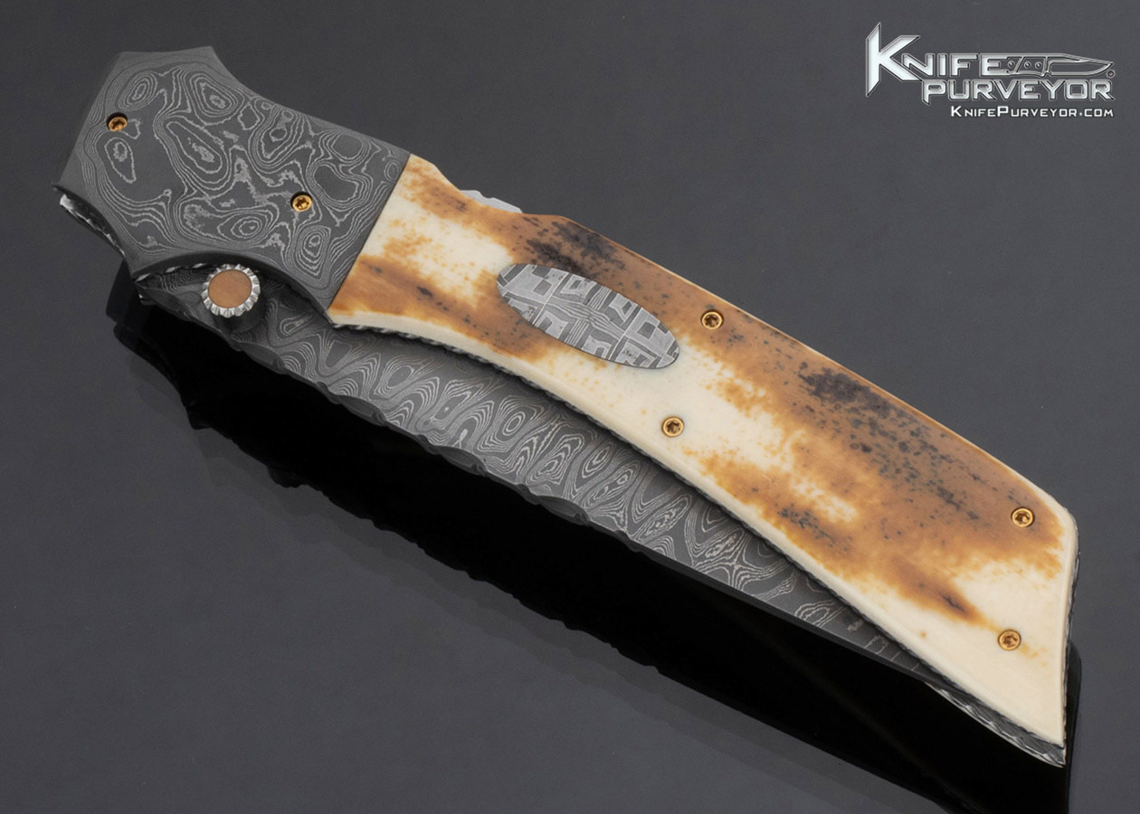 Charlie Dake Custom Knife Damascus and Mammoth Double Action Automatic ...