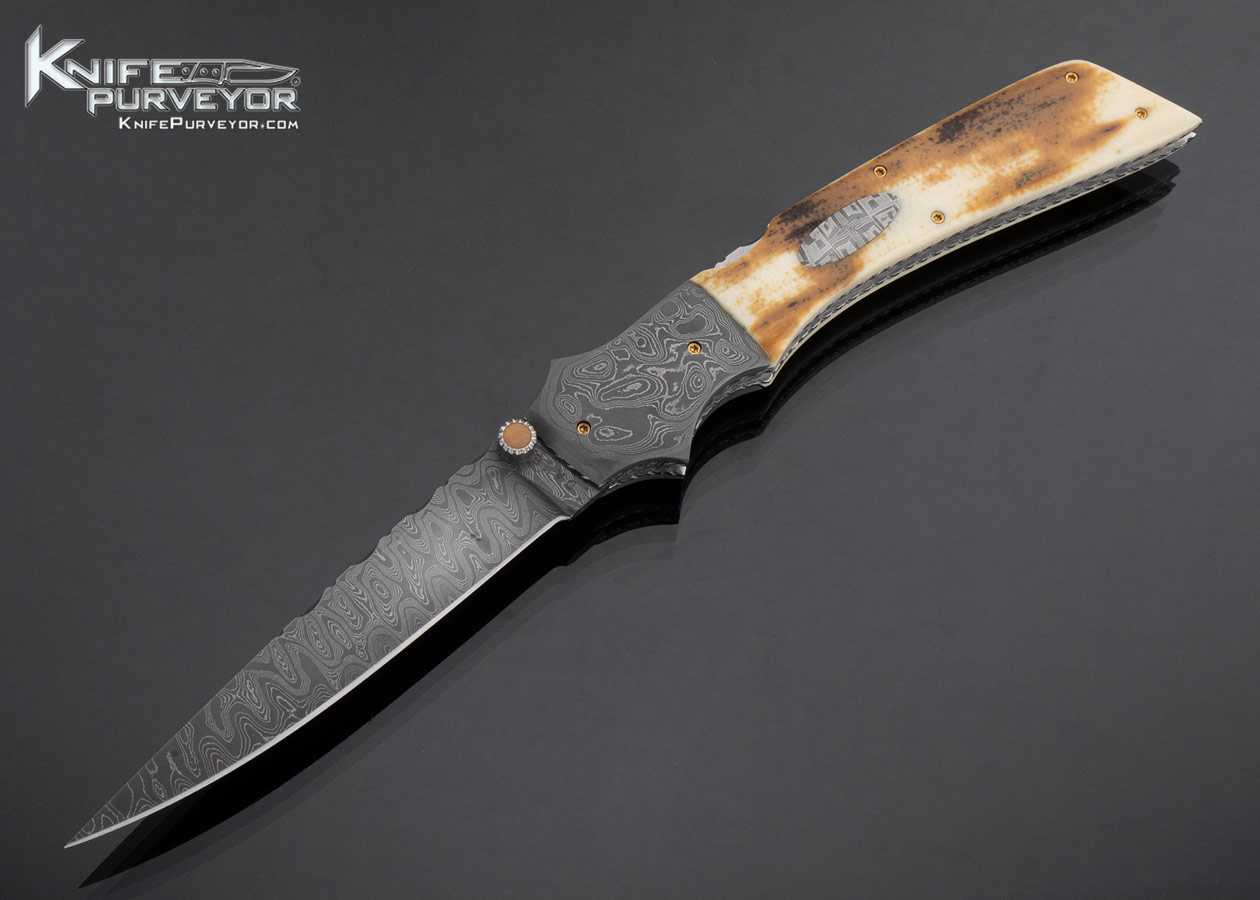 Charlie Dake Custom Knife Damascus and Mammoth Double Action Automatic ...