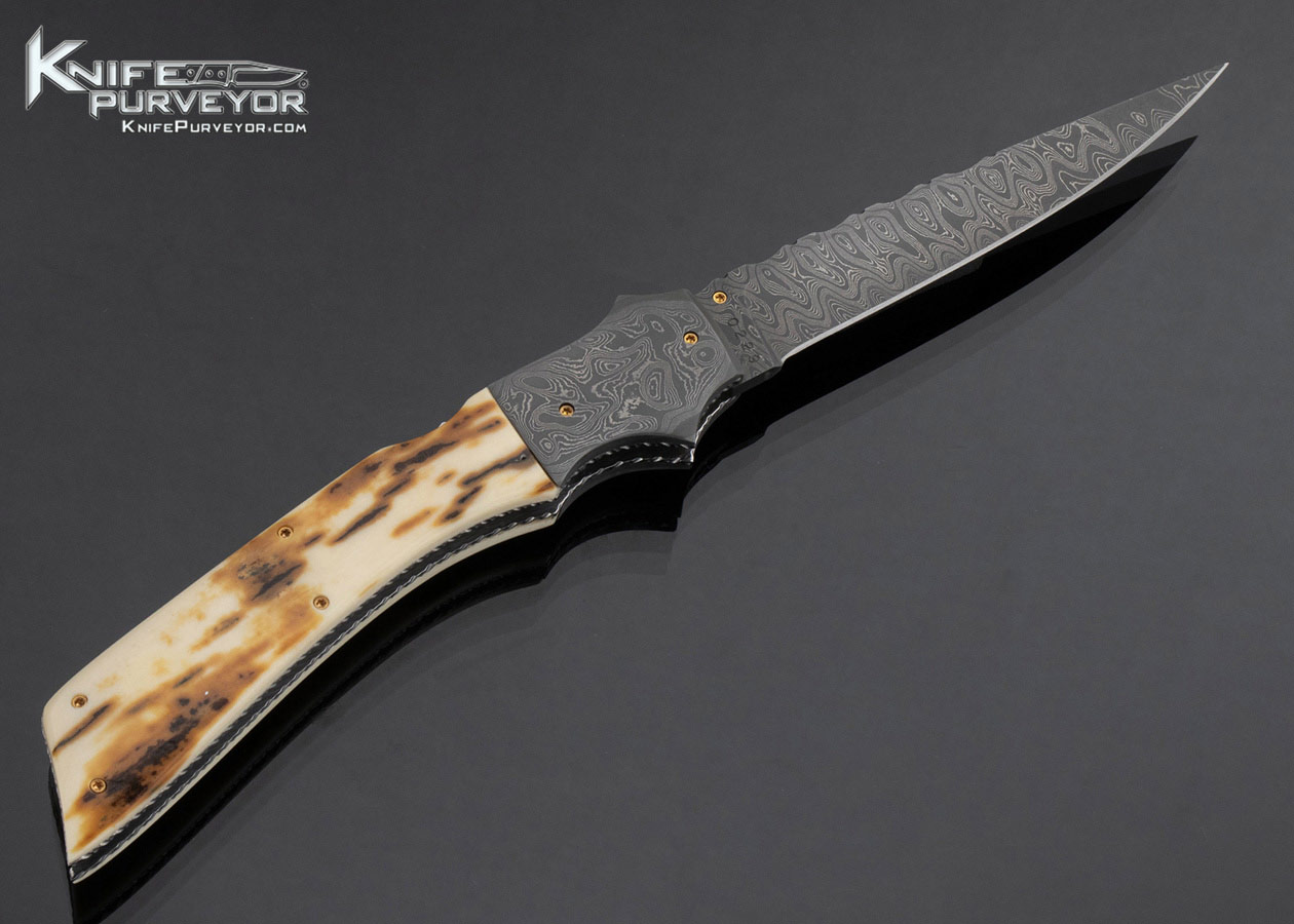 Charlie Dake Custom Knife Damascus and Mammoth Double Action Automatic ...