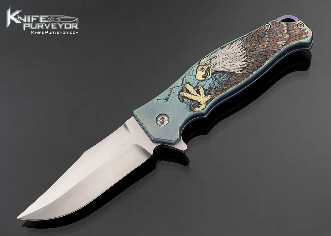 Jim Sornberger Custom Knife Sole Authorship Engraved Anodized Titanium ...