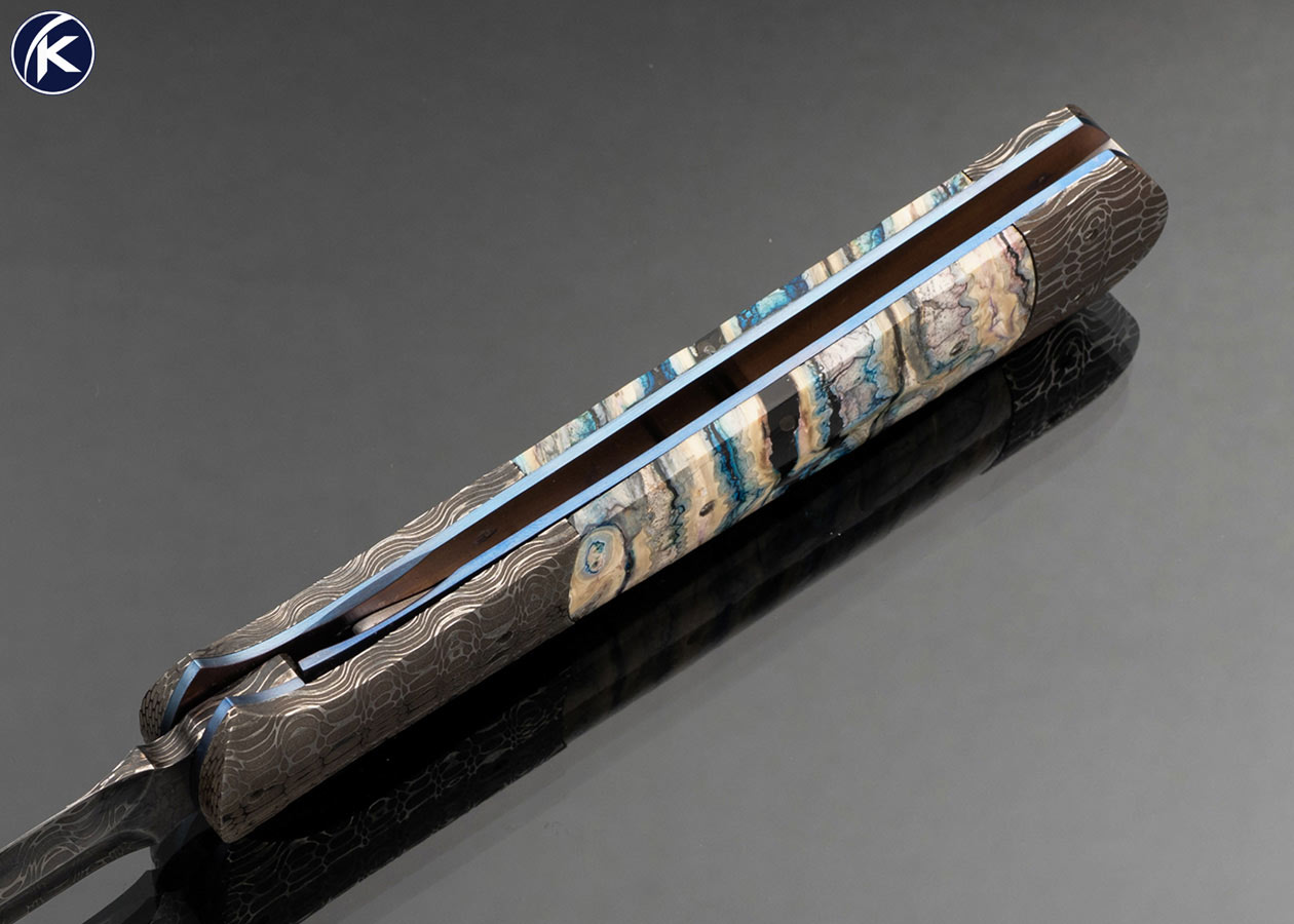 Paul Panak (Burn Knives) Custom Knife Chad Nichols Damascus and Mammoth ...