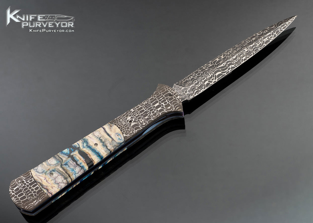 Paul Panak (Burn Knives) Custom Knife Chad Nichols Damascus and Mammoth ...