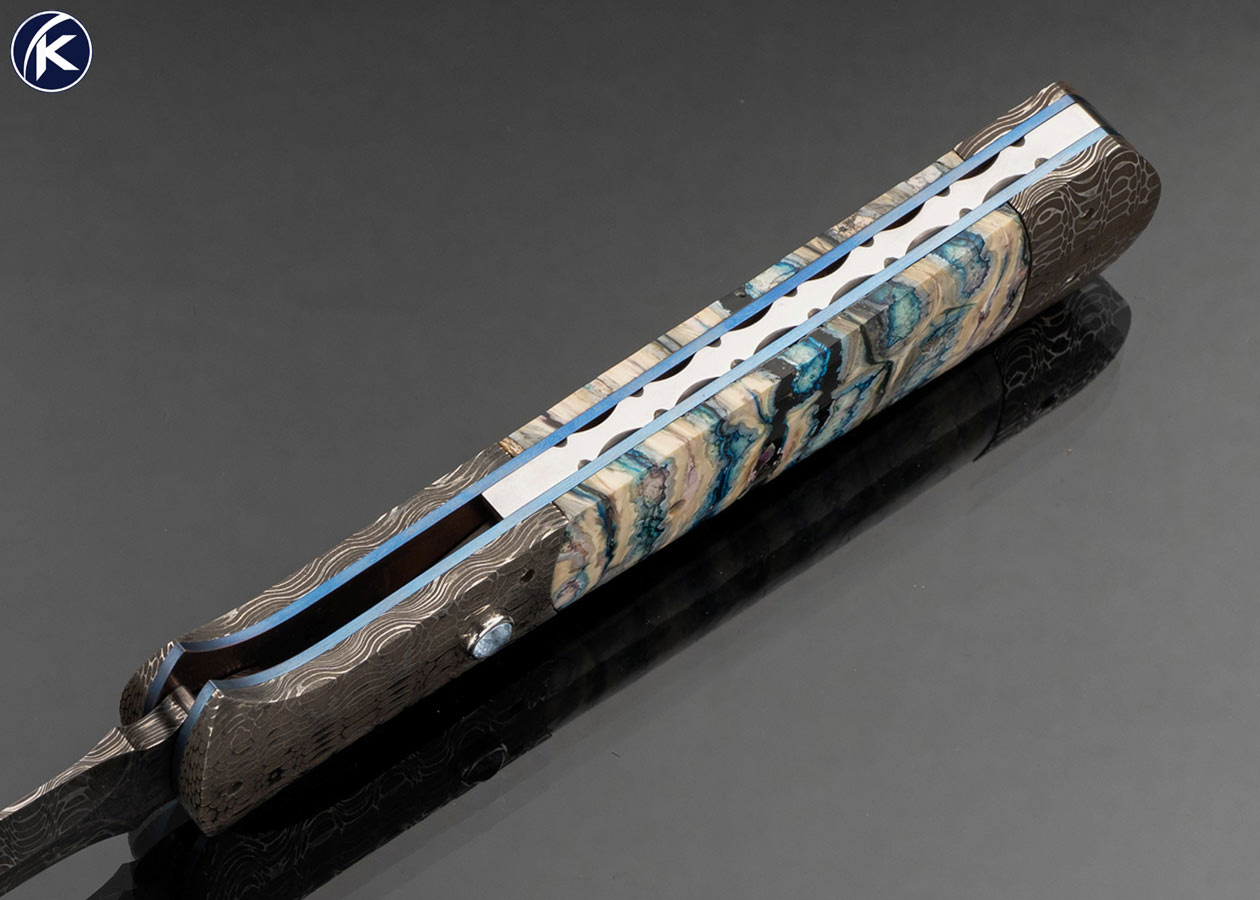 Paul Panak (Burn Knives) Custom Knife Chad Nichols Damascus and Mammoth ...