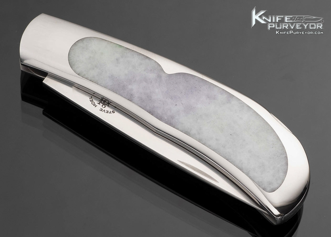 Steve Hoel Custom Knife Burmese Jade Interframe Lockback - Knife Purveyor