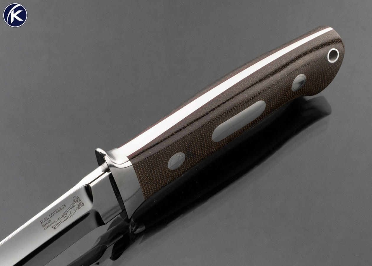 Bob Loveless Custom Knife Double Naked Lady Logo 6" Fighter with ...