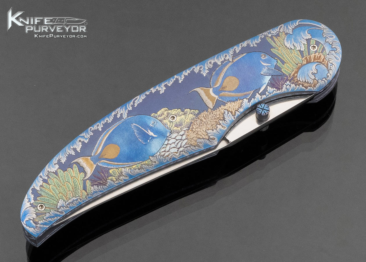Gary Blanchard Custom Knife Sole Authorship Engraved "Coral Reef Fish ...