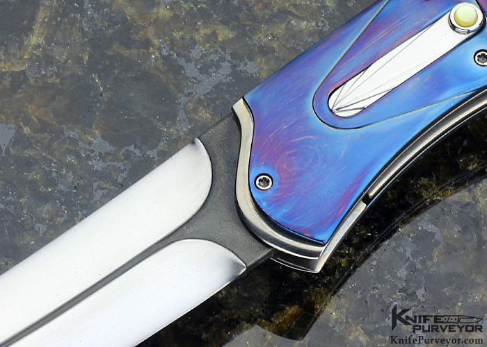 Rex Robinson Custom Knife Fluted Gold Lip Pearl Shell & Fluted Blued ...