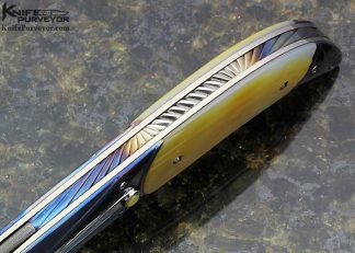 Rex Robinson Custom Knife Fluted Gold Lip Pearl Shell & Fluted Blued ...
