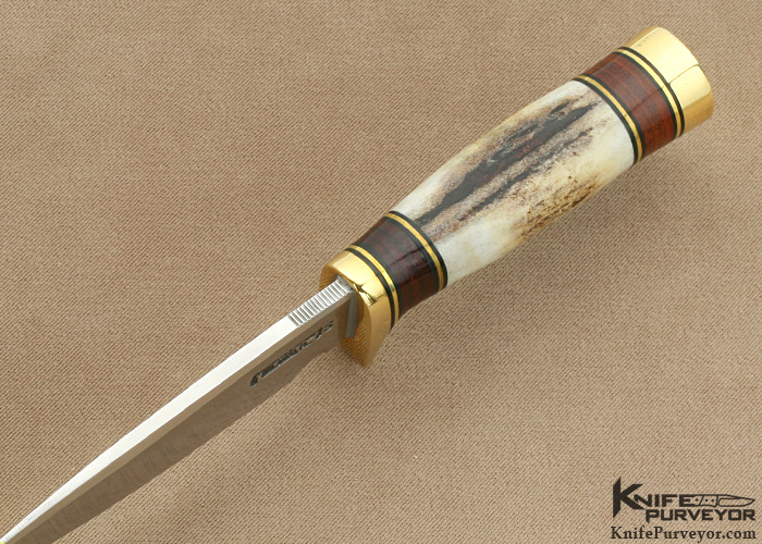 Randall Custom Knife Stag And Brass Mini Model 25 #819 - Knife Purveyor