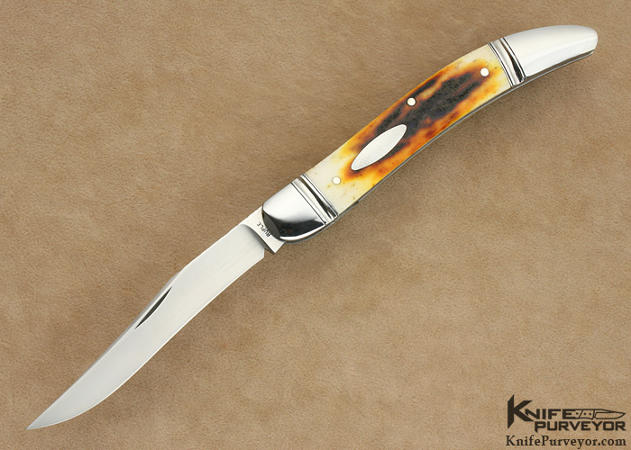 Bill Ruple Custom Knife Amber Stag Texas Toothpick Slip Joint - Knife ...