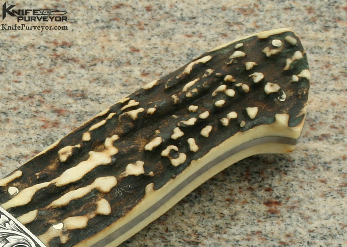 Dr. Fred Carter Custom Knife Sole Authorship Engraved Stag Fighter ...