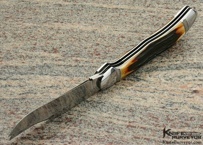 Bill Ruple Custom Knife Amber Stag 2 Blade Trapper Slip Joint - Knife ...