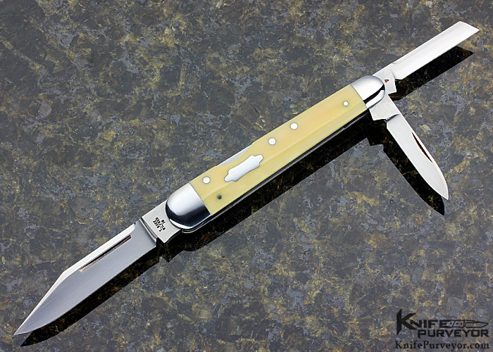 Tony Bose Custom Knife "Goat Horn" Lockback Whittler #4 - Knife Purveyor