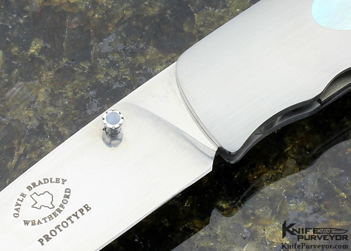 Gayle Bradley Custom Knife Mother of Pearl Shell Interframe Prototype ...