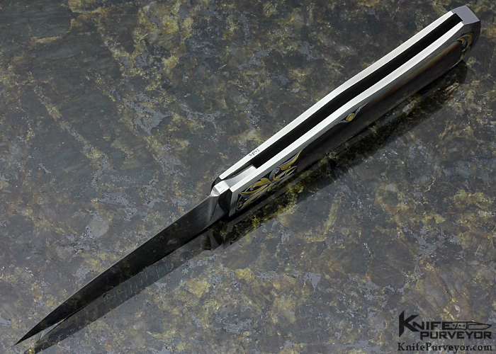Steve Hoel Custom Knife Black Lip Tahitian Pearl Shell Interframe ...