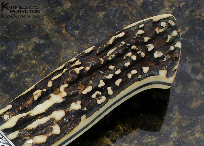 Dr. Fred Carter Custom Knife Sole Authorship Engraved Stag Fighter ...