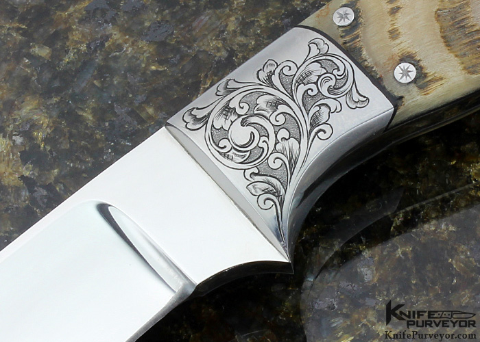 George Sherwood Custom Knife Engraved Robert Crowder Big Horn Sheep ...