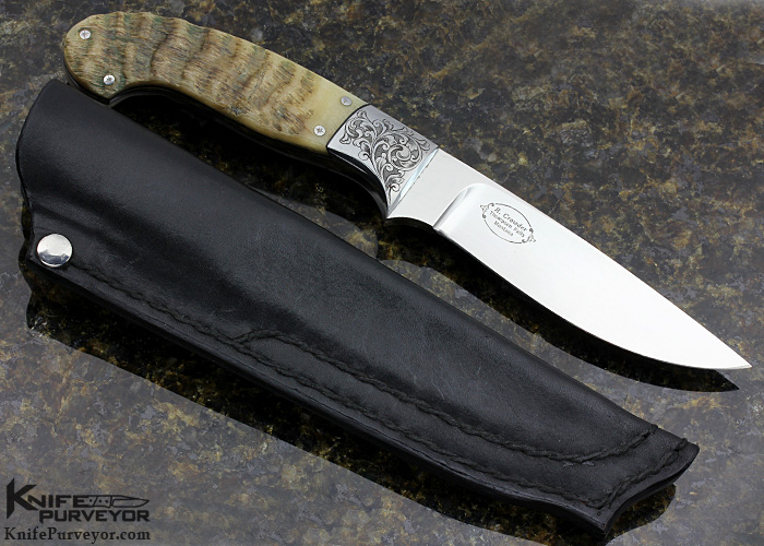 George Sherwood Custom Knife Engraved Robert Crowder Big Horn Sheep ...
