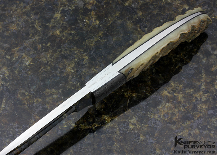 George Sherwood Custom Knife Engraved Robert Crowder Big Horn Sheep ...