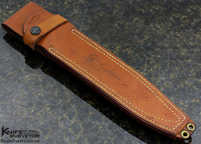 Bob Loveless Custom Knife Firmo Fracassi Engraved Green Canvas Micarta ...