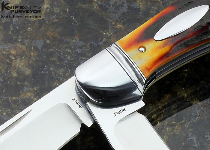 Bill Ruple Custom Knife Amber Stag 2 Blade Trapper Slip Joint - Knife ...