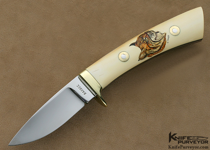 Bob Barbee Custom Knives Cathy Skaggs Scrimshawed Preban Ivory Hunter ...