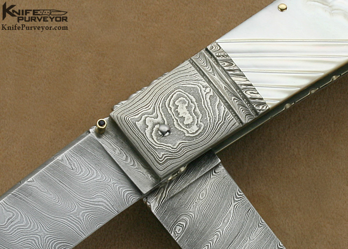 Barry Davis Custom Knife Sole Authorship Damascus & Fluted Mother of ...