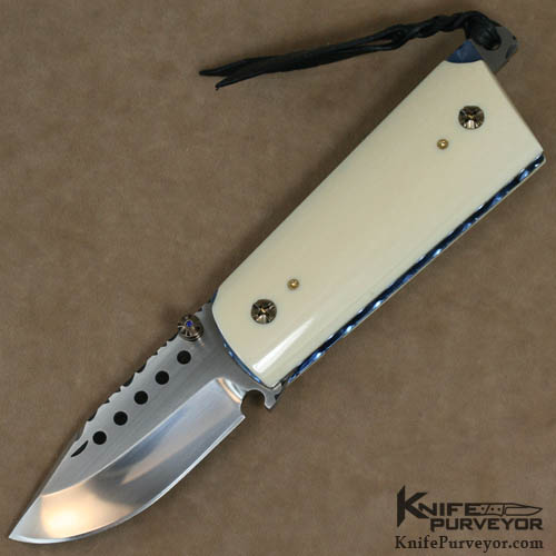 Gene Baskett Custom Knife Carved Pre-Ban Ivory Colt 45 Pistol Grips ...