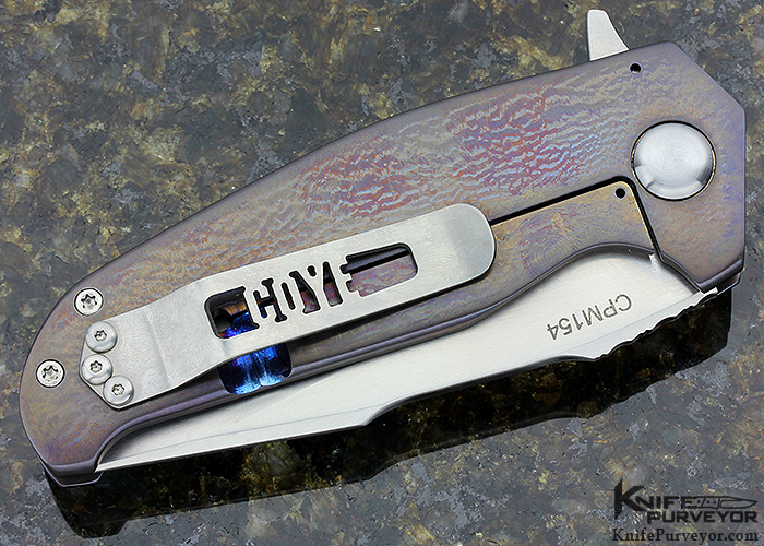 Bill Coye Custom Knife Orange Peel Titanium Frame Lock Flipper - Knife ...