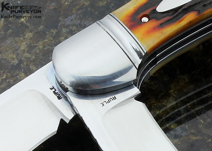 Bill Ruple Custom Knife Amber Stag 2 Blade Trapper Slip Joint - Knife ...