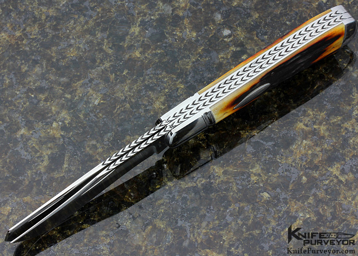 Bill Ruple Custom Knife Amber Stag 2 Blade Trapper Slip Joint - Knife ...
