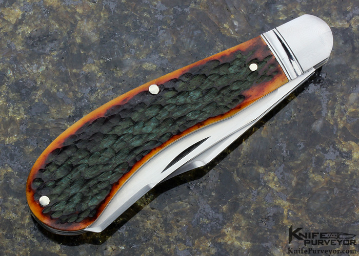 Bill Ruple Custom Knife 2 Blade Jigged Bone Saddlehorn Slip Joint ...