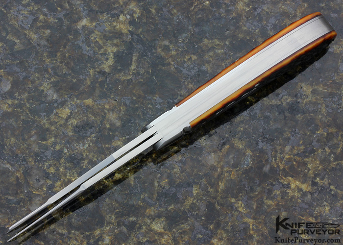 Bill Ruple Custom Knife 2 Blade Jigged Bone Saddlehorn Slip Joint ...