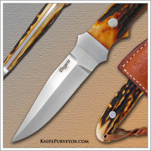 Bob Doggett's Custom Knife: Amber Stag New York Special - Knife Purveyor