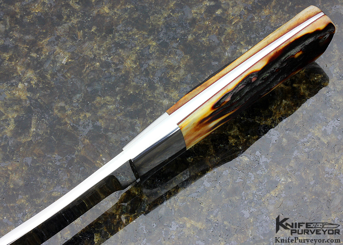 Bob Loveless Custom Knife "Double Nude" Amber Stag Pinless Extended ...