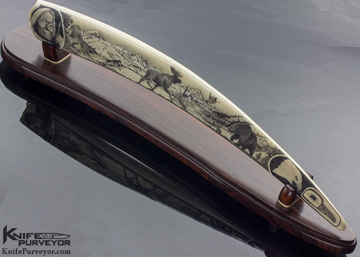 Dale Fisk Custom Art Walrus Tusk with Traditional Inuit and Nature ...
