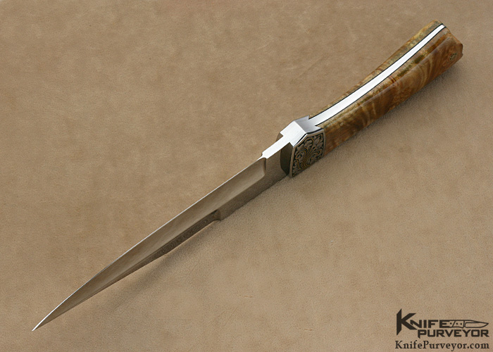 Don Lozier Custom Knife Burl Wood Fighter Engraved by Julie Warenski ...