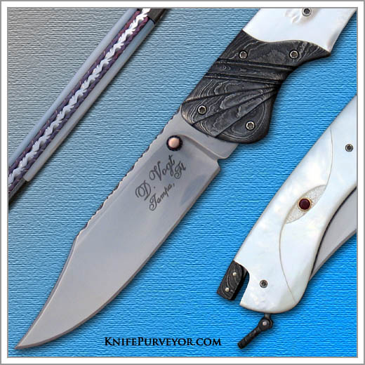 Donald Vogt's Custom Knife: Carved Mother of Pearl Tail Lock with ...
