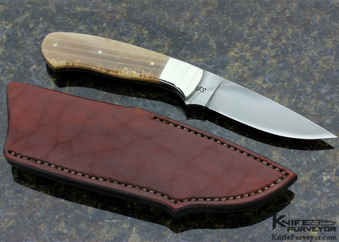 Ed Caffrey Custom Knife Hand Forged Hunter Carved Nickel Silver Bolster ...
