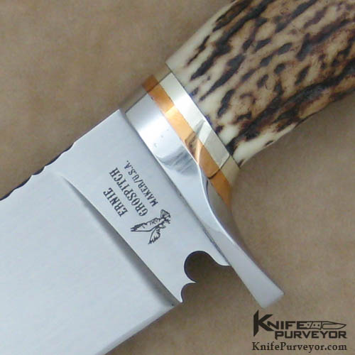 Ernie Grospitch Custom Knife Stag Fighter - Knife Purveyor