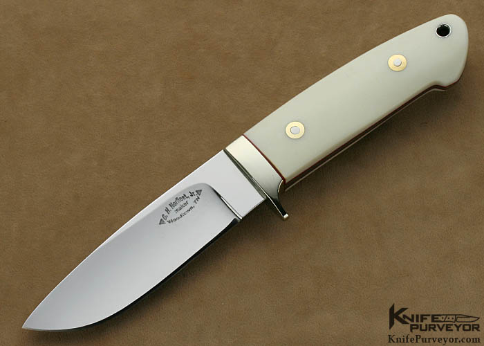 Gilbert Norfleet Jr. Custom Knife White Micarta Drop Point Hunter ...