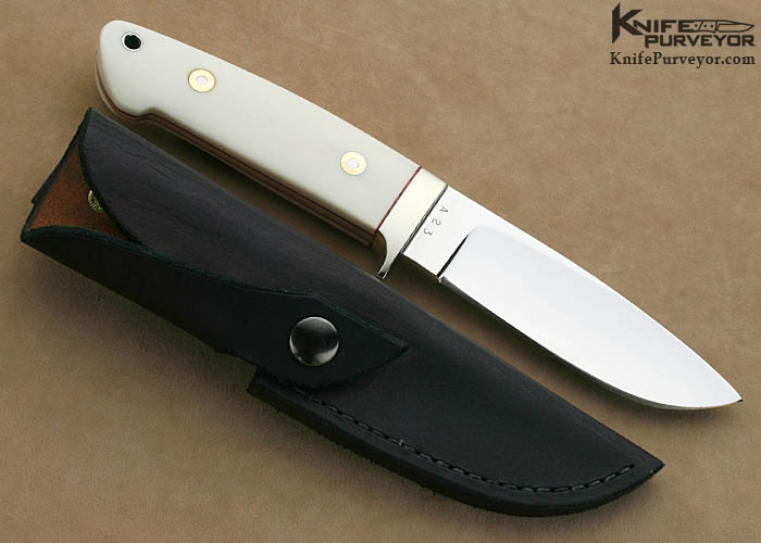 Gilbert Norfleet Jr. Custom Knife White Micarta Drop Point Hunter ...