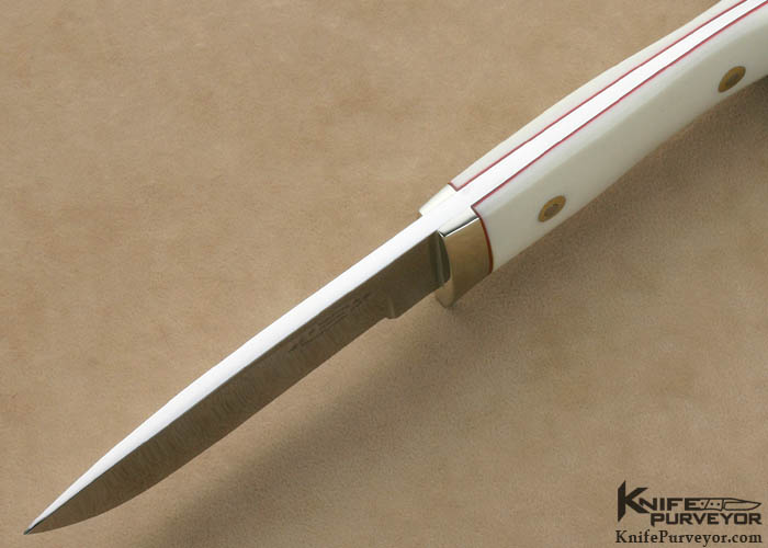 Gilbert Norfleet Jr. Custom Knife White Micarta Drop Point Hunter ...