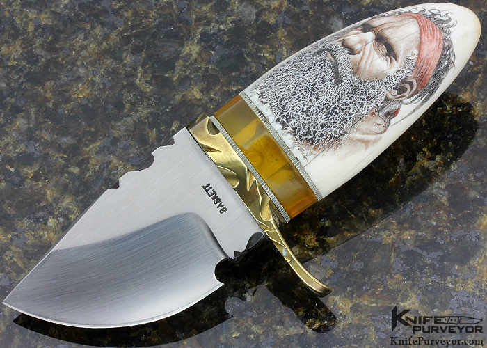 Gene Basket Custom Knife Scrimshawed by "Garbo" Gary Williams ...