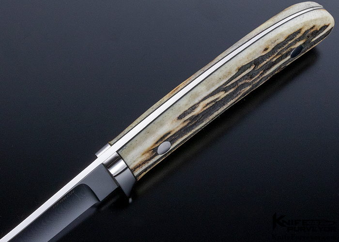 George Herron Custom Knife Stag New Style Upswept Skinner - Knife Purveyor